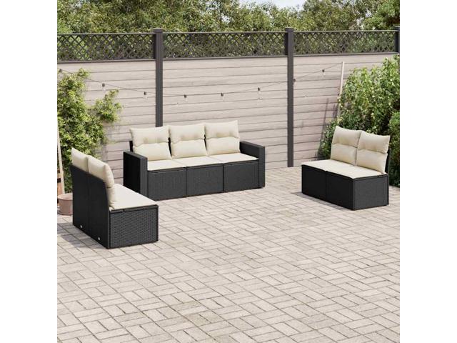 Click here for vidaXL Garden Sofa Set Black PE Rattan Modular Out... prices