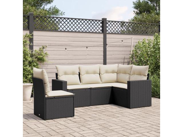 Click here for vidaXL Garden Sofa Set Black PE Rattan  Powder-Coa... prices