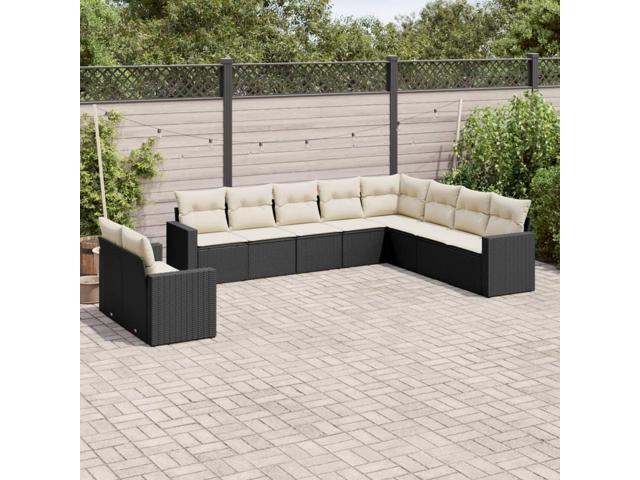 Click here for vidaXL Garden Sofa Set Black and Cream White prices