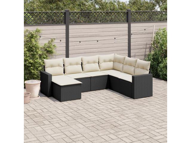 Click here for vidaXL Garden Sofa Set Black PE Rattan Large Modul... prices