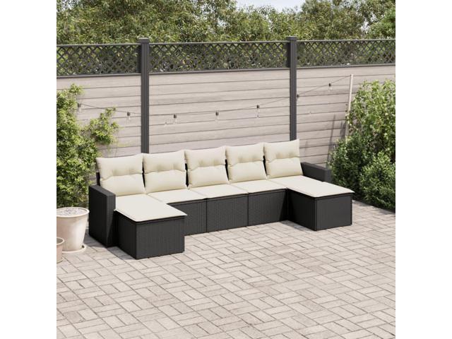 Click here for vidaXL Garden Sofa Set Black  Cream White PE Ratta... prices