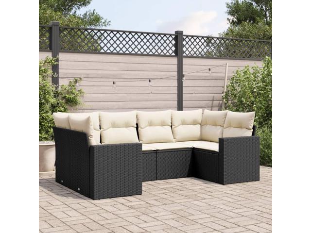 Click here for vidaXL Garden Sofa Set Set of 6 Black  Cream White prices