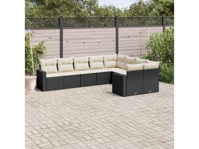 Click here for vidaXL Garden Sofa Set Black PE Rattan Large Modul... prices