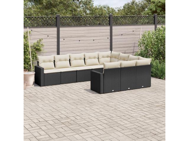 Click here for vidaXL Garden Sofa Set Black and Cream prices