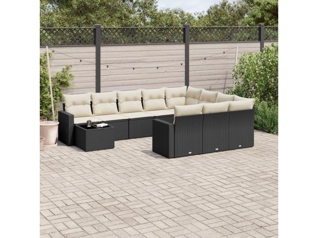 Click here for vidaXL Garden Sofa Set Black  Cream White prices