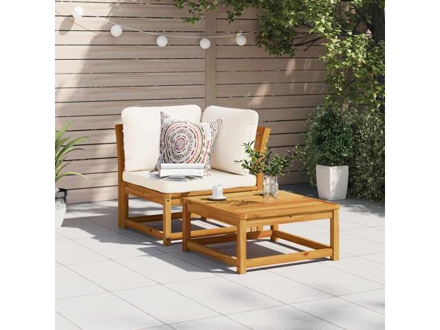 Click here for vidaXL Garden Sofa Cream white Solid acacia wood S... prices