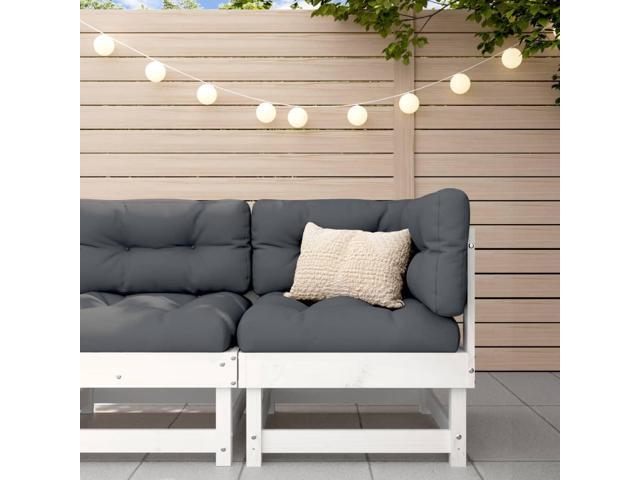 Click here for vidaXL Garden Corner Sofa White Solid Pine Wood La... prices