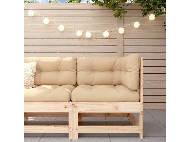 Click here for vidaXL Garden Corner Sofa Natural Wood Pine Wood M... prices