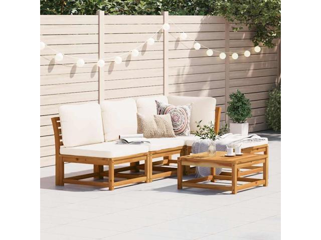 Click here for vidaXL Garden Lounge Set Cream White  Natural Wood prices