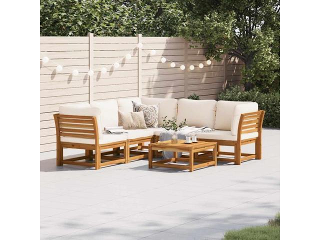 Click here for vidaXL Garden Lounge Set Cream  Brown Solid Acacia... prices