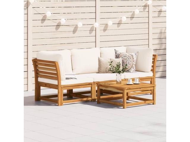Click here for vidaXL Garden Lounge Set Cream White  Natural Wood prices
