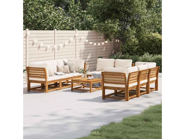Click here for vidaXL Garden Lounge Set Cream White  Natural Wood prices