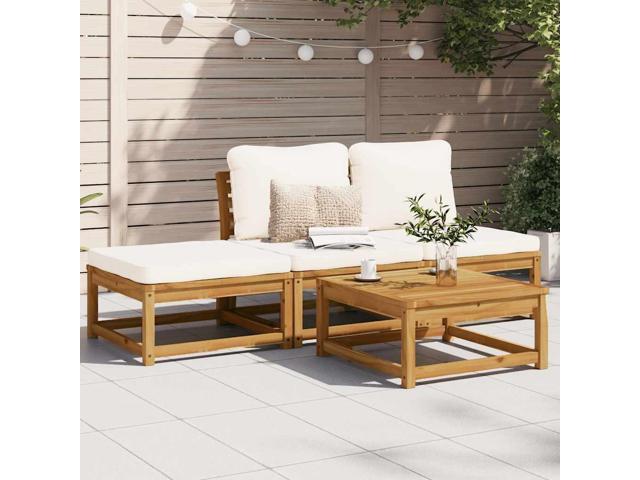 Click here for vidaXL Garden Lounge Set Cream white  Natural wood prices
