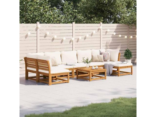 Click here for vidaXL Garden Lounge Set Cream White  Natural Wood prices