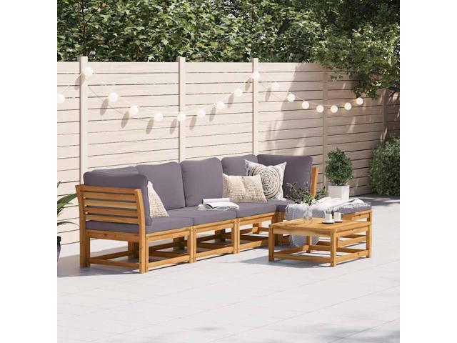Click here for vidaXL Garden Lounge Set Dark grey  Natural wood prices