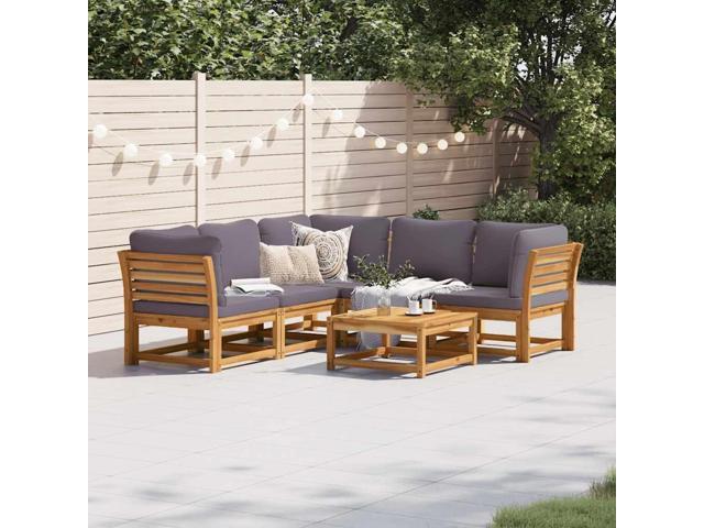 Click here for vidaXL Garden Lounge Set Dark gray Solid Acacia wo... prices