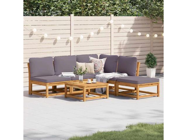 Click here for vidaXL Garden Lounge Set Dark gray  Natural wood prices