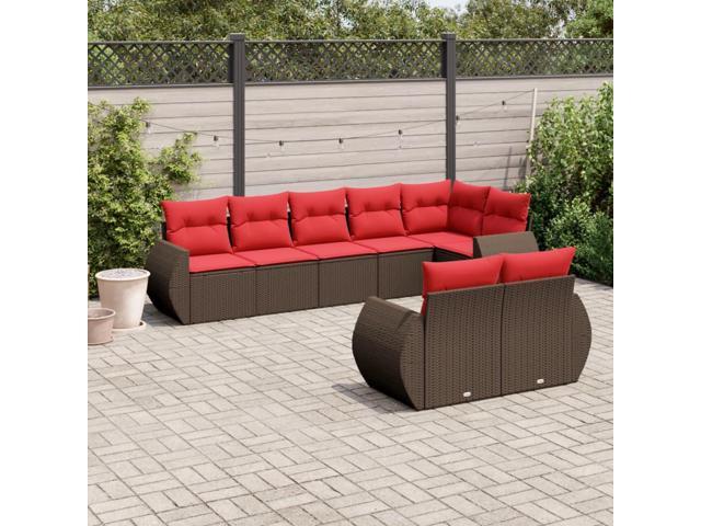 Click here for vidaXL 8 Piece Garden Sofa Set with Cushions Brown... prices