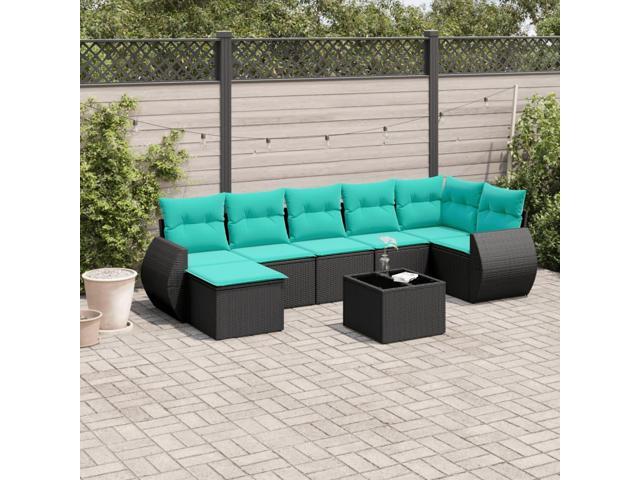 Click here for vidaXL 8 Piece Garden Sofa Set with Cushions Black... prices