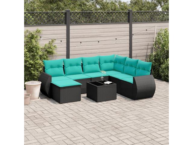 Click here for vidaXL 8 Piece Garden Sofa Set with Cushions Black... prices