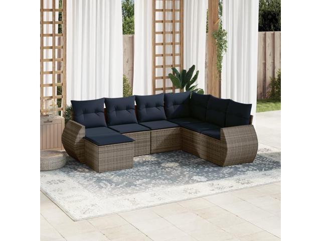 Click here for vidaXL 8 Piece Garden Sofa Set with Cushions Grey... prices