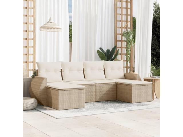 Click here for vidaXL Garden Sofa Set Beige PE rattan Standard Mo... prices