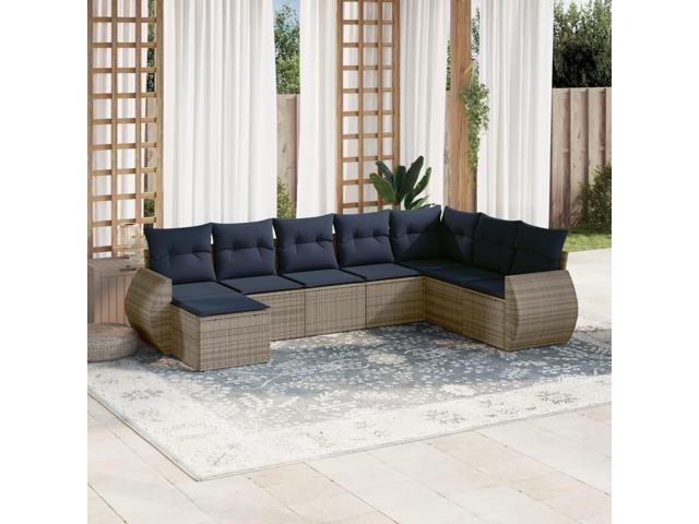 Click here for vidaXL 8 Piece Garden Sofa Set with Cushions Grey... prices