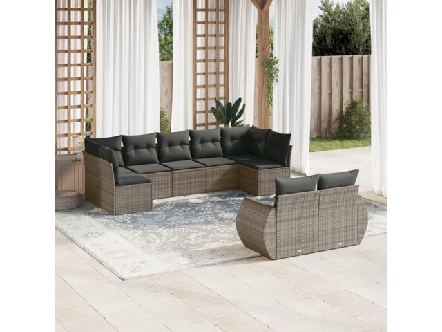 Click here for vidaXL Garden Sofa Set Grey PE Rattan  Powder-Coat... prices