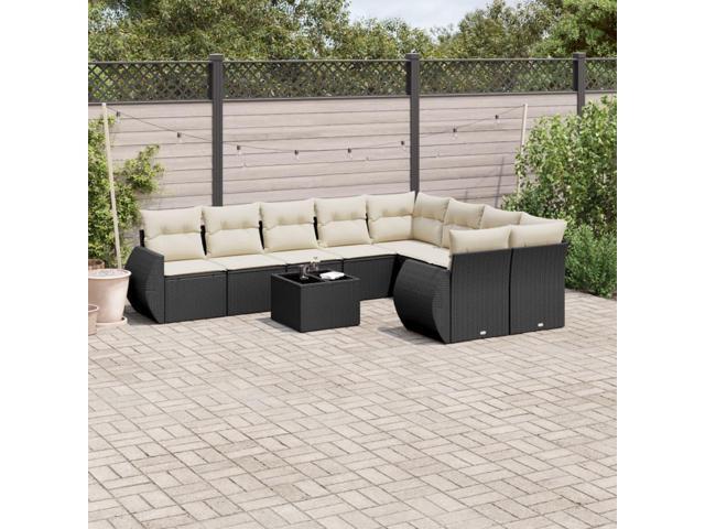 Click here for vidaXL Garden Sofa Set Black and Cream prices