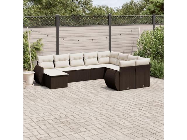 Click here for vidaXL Garden Sofa Set Brown and Cream PE Rattan 1... prices