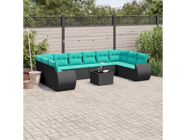 Click here for vidaXL 11 Piece Garden Sofa Set with Cushions Blac... prices