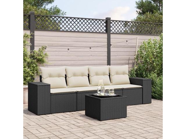 Click here for vidaXL Garden Sofa Set Black  Cream White prices