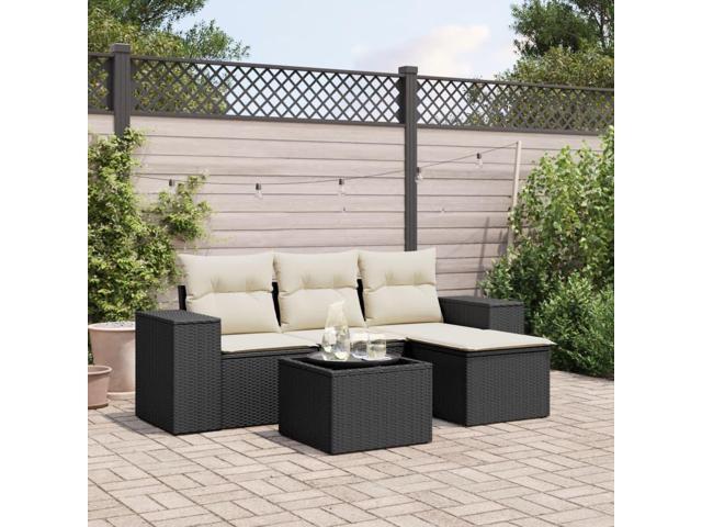 Click here for vidaXL Garden Sofa Set Black  Cream White prices