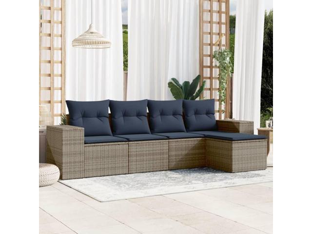 Click here for vidaXL 5 Piece Garden Sofa Set with Cushions Grey... prices
