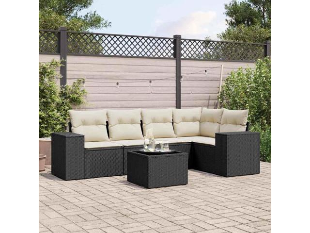 Click here for vidaXL Garden Sofa Set Black  Cream white prices