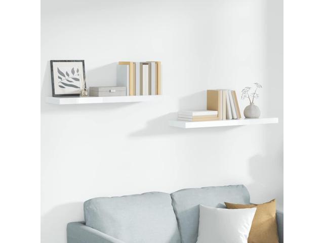 Click here for vidaXL Floating Wall Shelves 2 pcs High Gloss Whit... prices