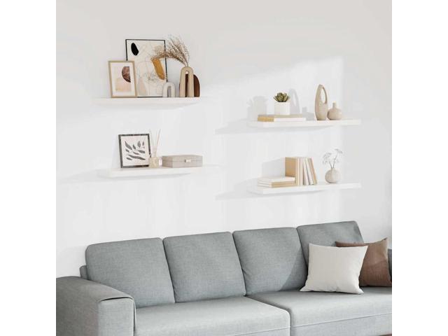 Click here for vidaXL 4x Floating Wall Shelves White 35.4x9.3 MDF... prices