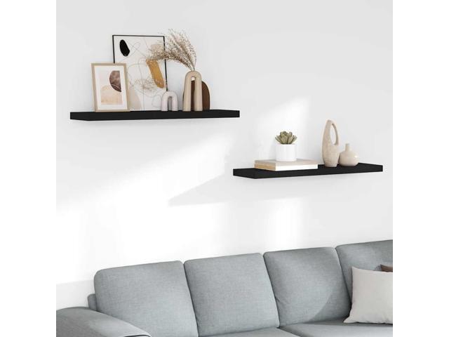 Click here for vidaXL Floating Wall Shelves 2 pcs Black 35.4x9.3x... prices
