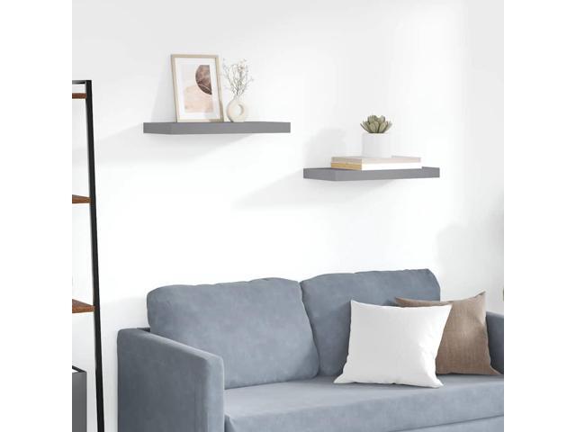 Click here for vidaXL Floating Wall Shelves 2 pcs Gray 19.7x9.1x1... prices