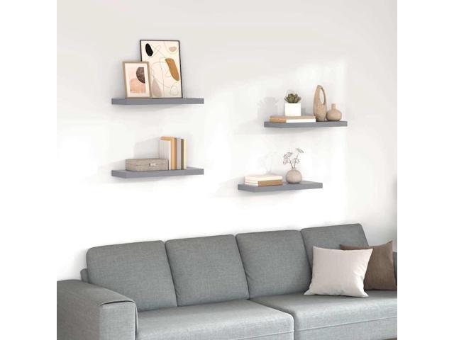 Click here for vidaXL Floating Wall Shelves 4 pcs Gray 23.6x9.3x1... prices