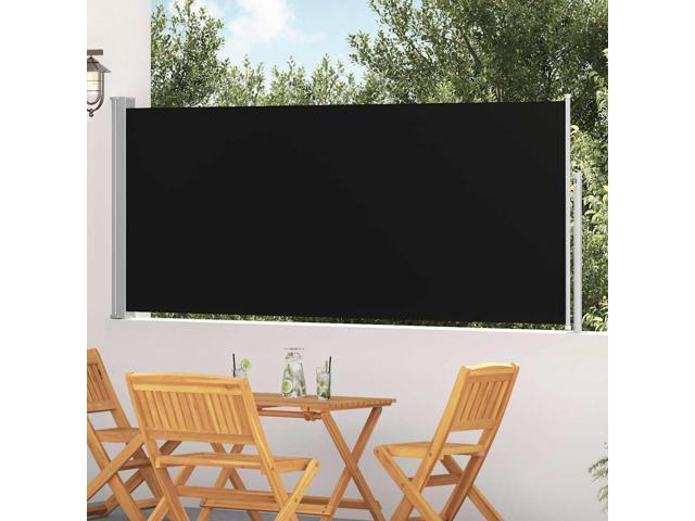 Click here for vidaXL Side Awning Black Steel frame  100 polyeste... prices