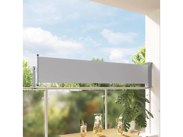 Click here for vidaXL Patio Retractable Side Awning 23.6 Gray Sid... prices