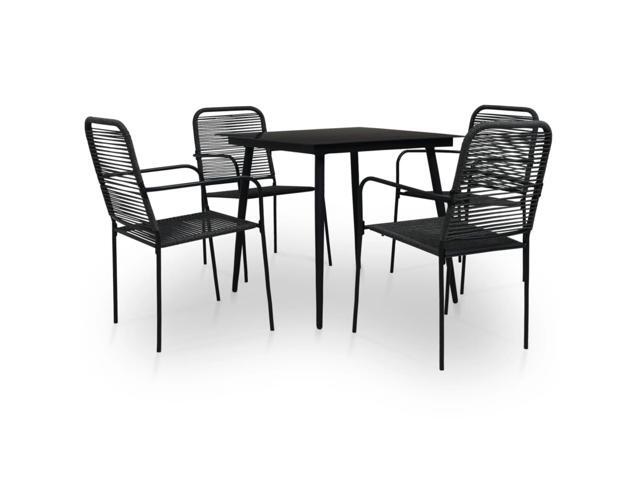 Click here for vidaXL Dining Set Black Cotton rope  powder-coated... prices