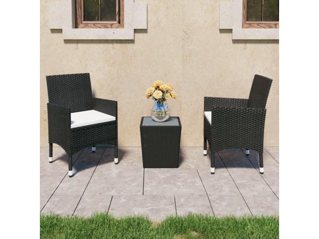 Click here for vidaXL Bistro Set Black Poly Rattan Compact Durabl... prices