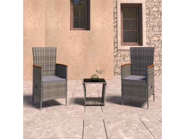 Click here for vidaXL Garden Lounge Set Poly rattan grey  Dark gr... prices