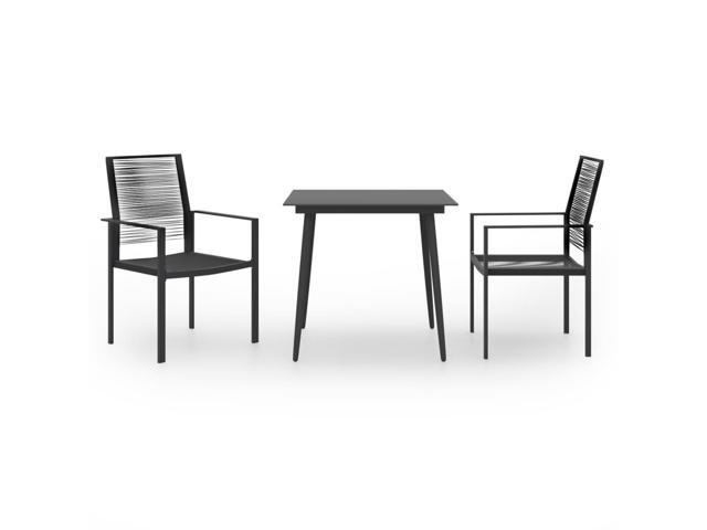 Click here for vidaXL Dining Set Black Glass  Powder-Coated Steel... prices