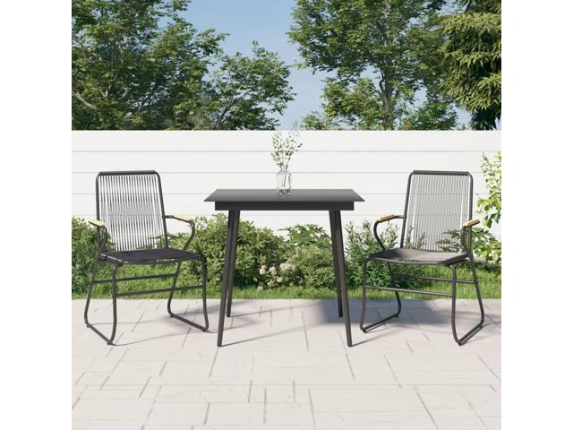 Click here for vidaXL Garden Dining Set Black prices