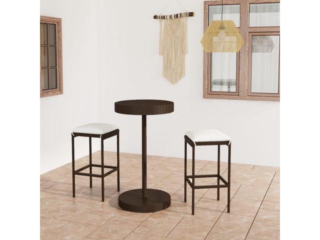 Click here for vidaXL Garden Bar Set Brown PE rattan  powder-coat... prices