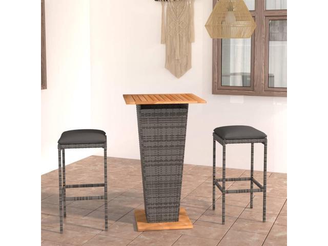 Click here for vidaXL Garden Bar Set Grey PE rattan  powder-coate... prices