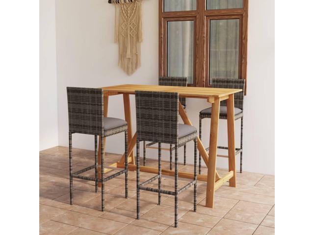 Click here for vidaXL Garden Bar Set Grey  Anthracite prices